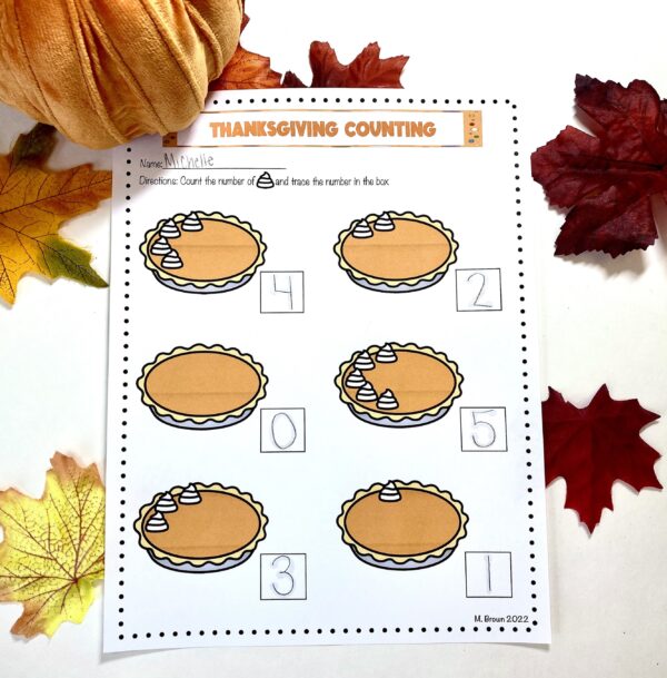 Thanksgiving Counting and Number Tracing | Made By Teachers