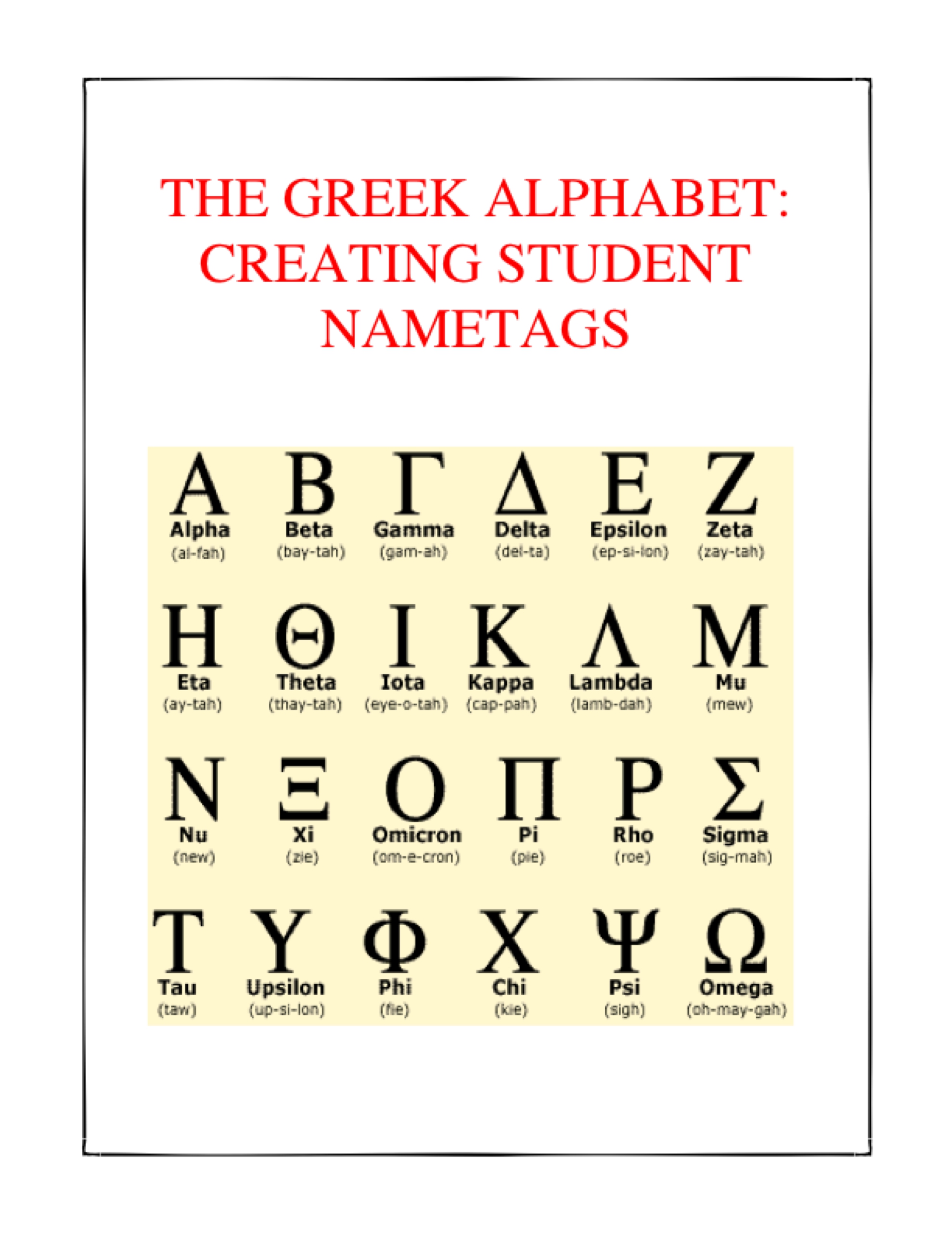 Writing Student Names With The Ancient Greek Alphabet Activity Made Writing Student Names With The Ancient Greek Alphabet Activity Made
