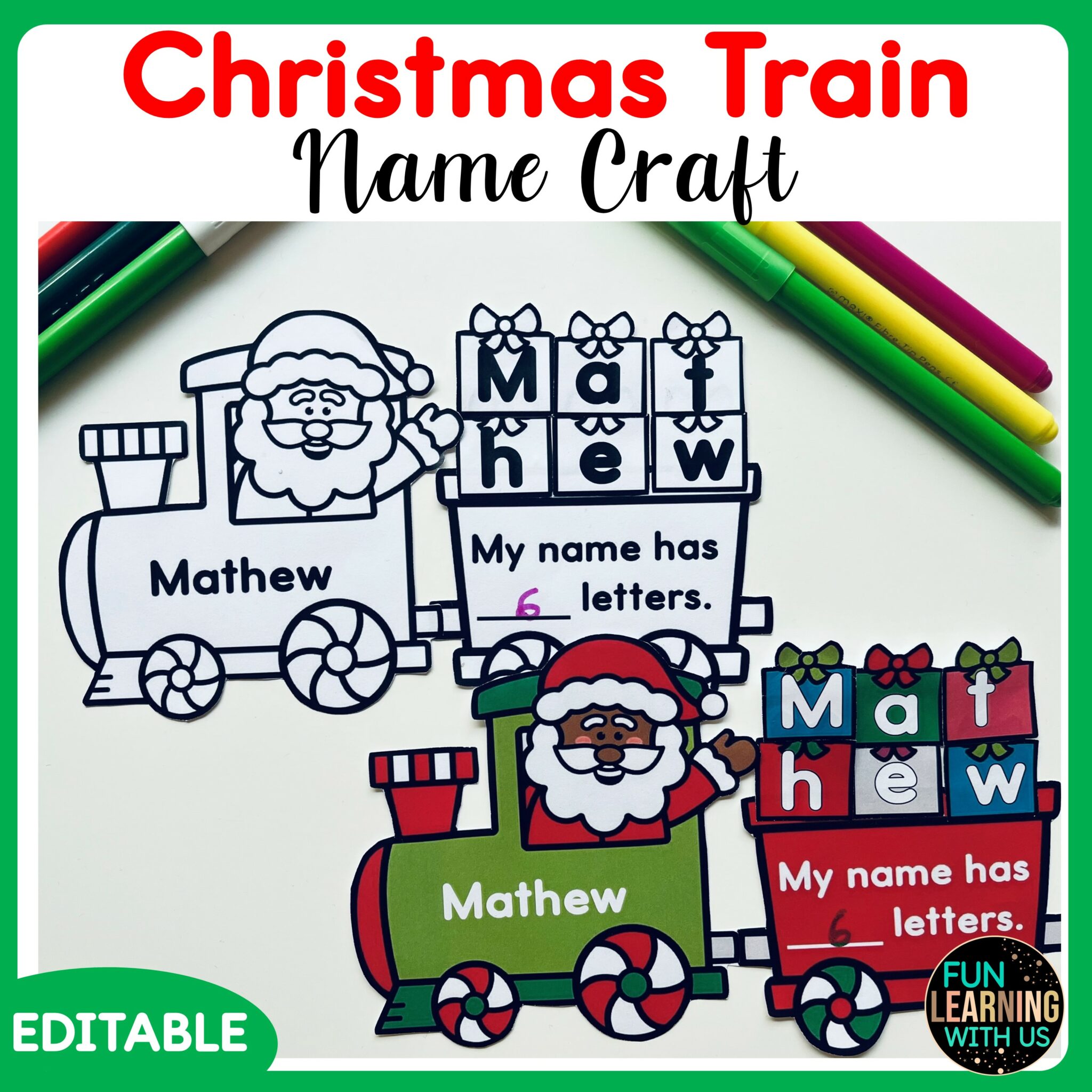 Editable Christmas Penguin Name Crafts | Winter Name Craft Activity ...