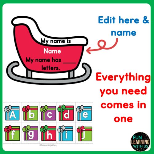 Editable Christmas Santa Sleigh Name Crafts | Winter Name Craft ...