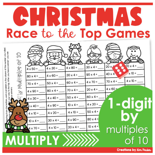 Christmas Math Games Multiply 1-Digit Numbers by Multiples of 10 | Made ...