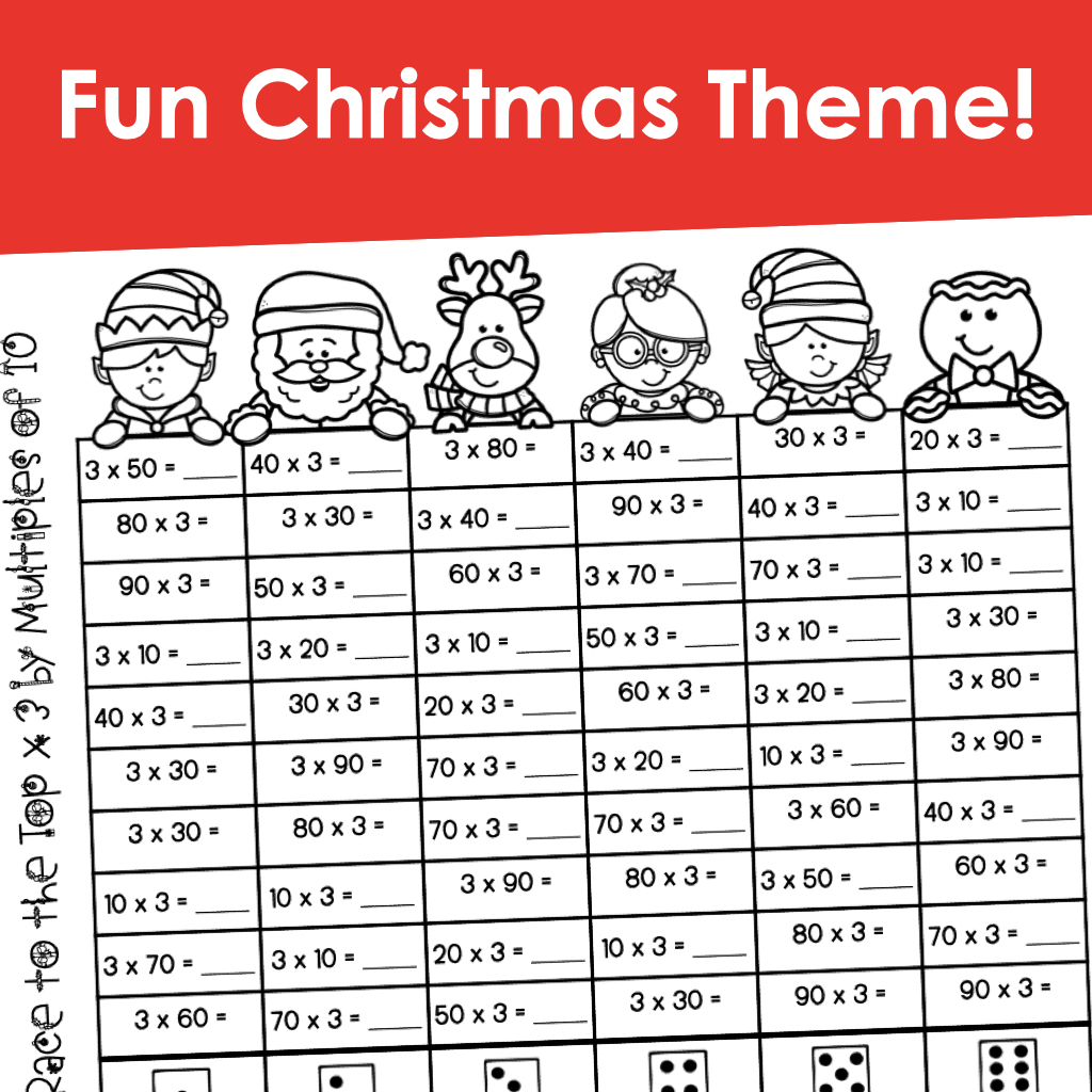 Christmas Math Games Multiply 1-Digit Numbers by Multiples of 10 | Made ...