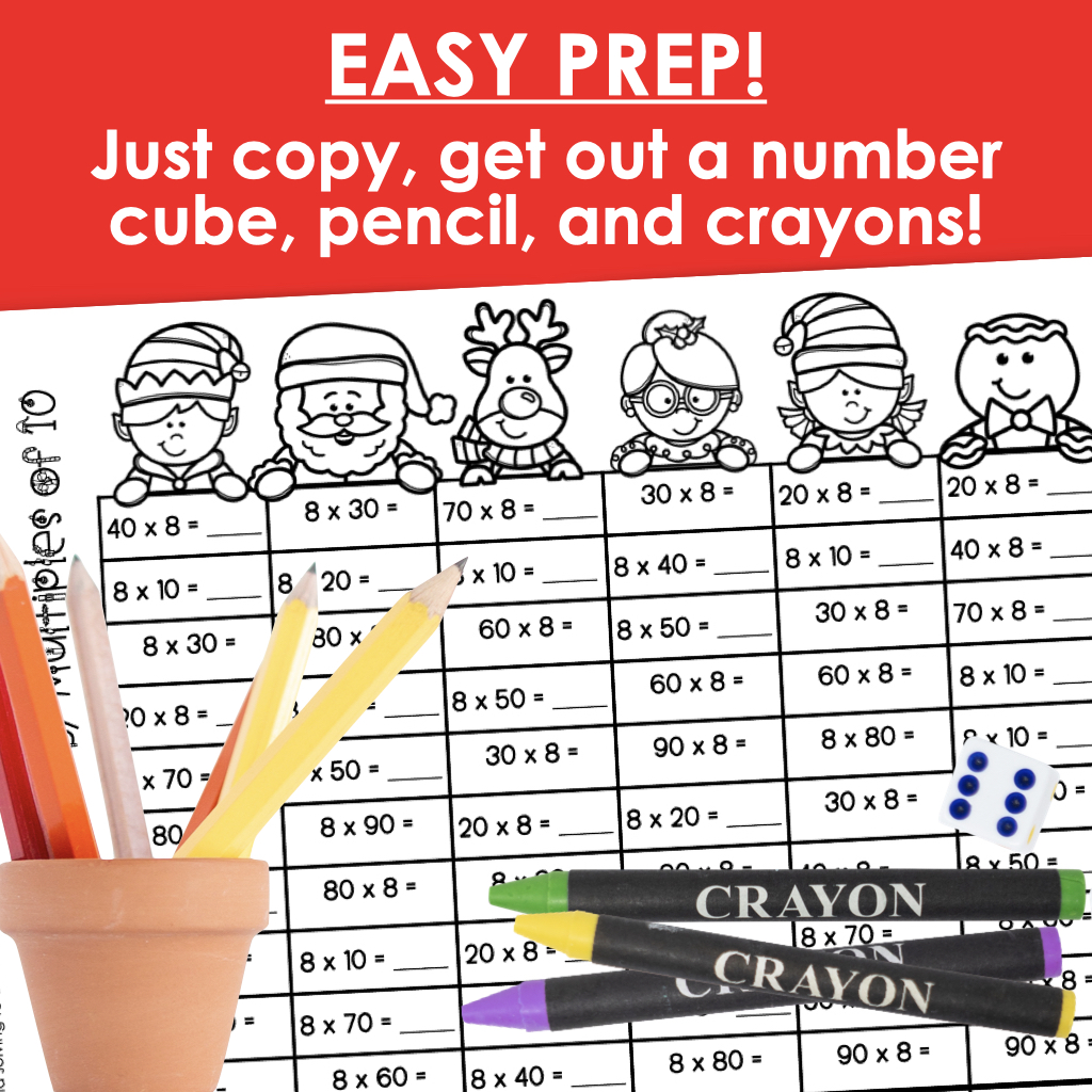 Christmas Math Games Multiply 1-Digit Numbers by Multiples of 10 | Made ...