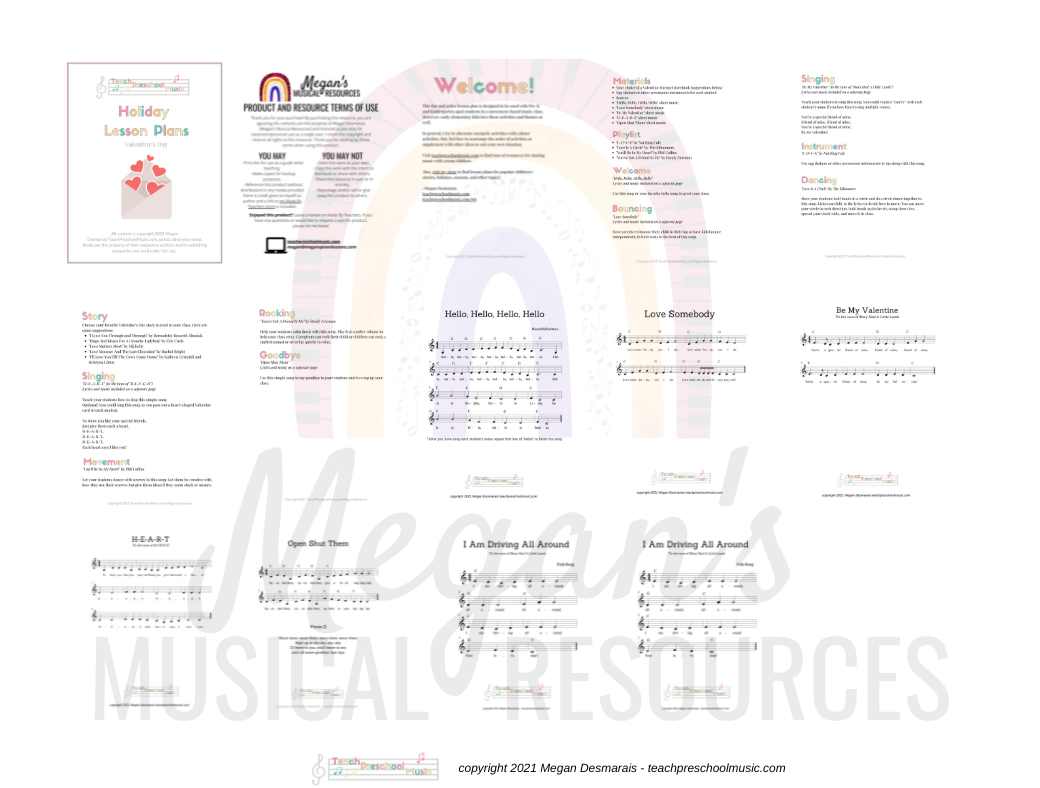 Music Lesson Plan | Valentine's Day | Movement and Musical Activities ...