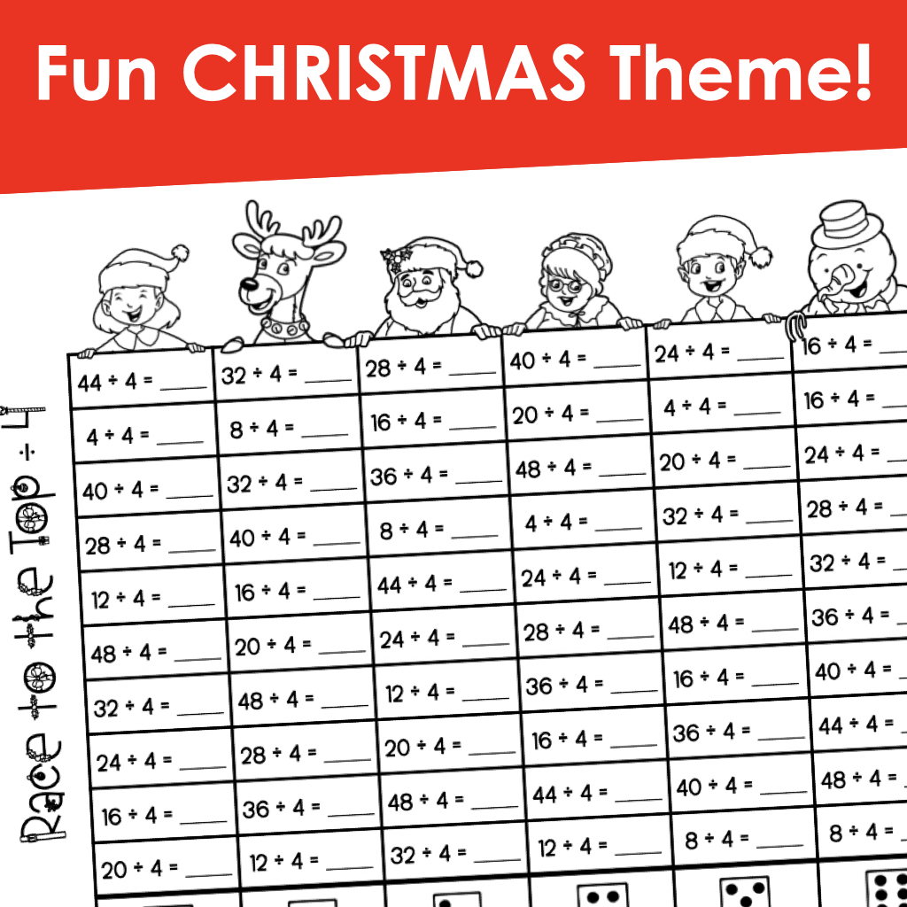 Christmas Math Games Division Fact Fluency | Made By Teachers