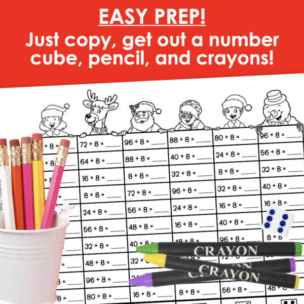 Christmas Math Games Division Fact Fluency - Made By Teachers