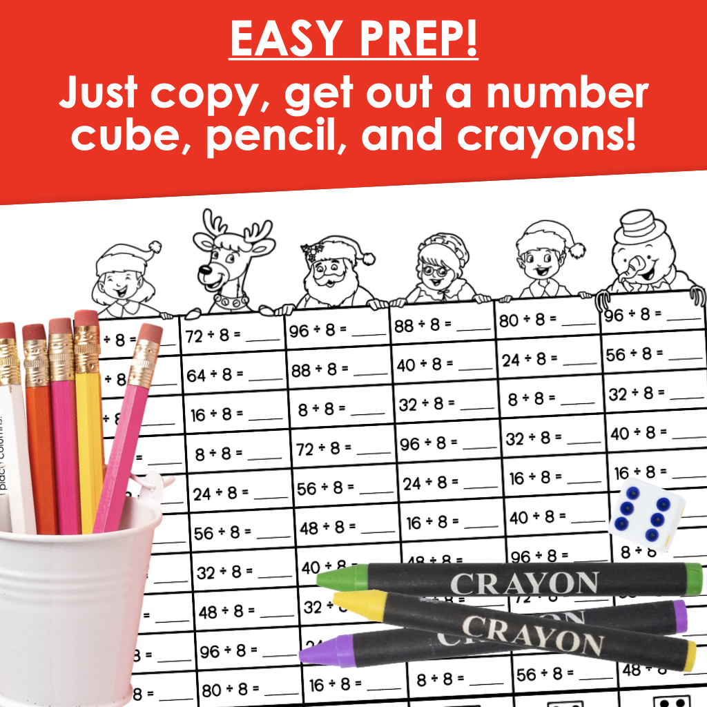 Christmas Math Games Division Fact Fluency | Made By Teachers