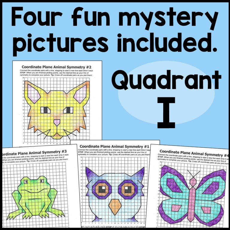 Animal Symmetry Coordinate Plane Mystery Picture Graphing Activity ...