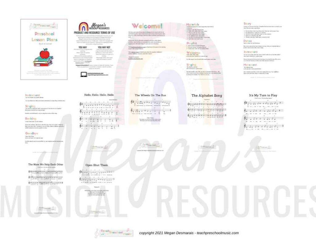 Music Lesson Plan | Back to School | Movement and Musical Activities ...