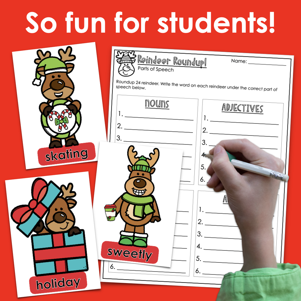 Christmas Scavenger Hunt Activity Parts of Speech | Made By Teachers