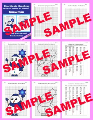 Hanukkah Coordinate Plane Graphing Picture: Snowman | Made By Teachers