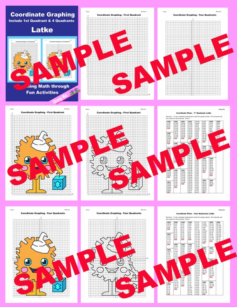 Hanukkah Coordinate Plane Graphing Picture: Latke | Made By Teachers