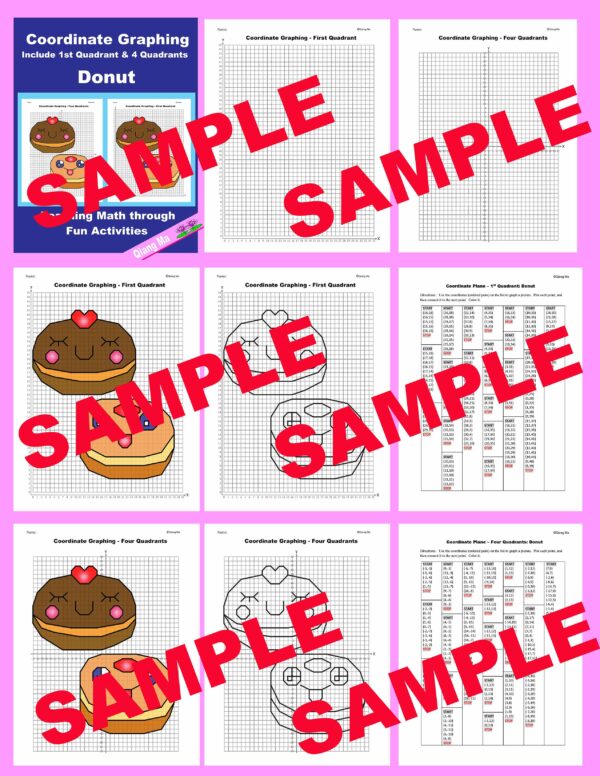 Hanukkah Coordinate Plane Graphing Picture: Donut | Made By Teachers