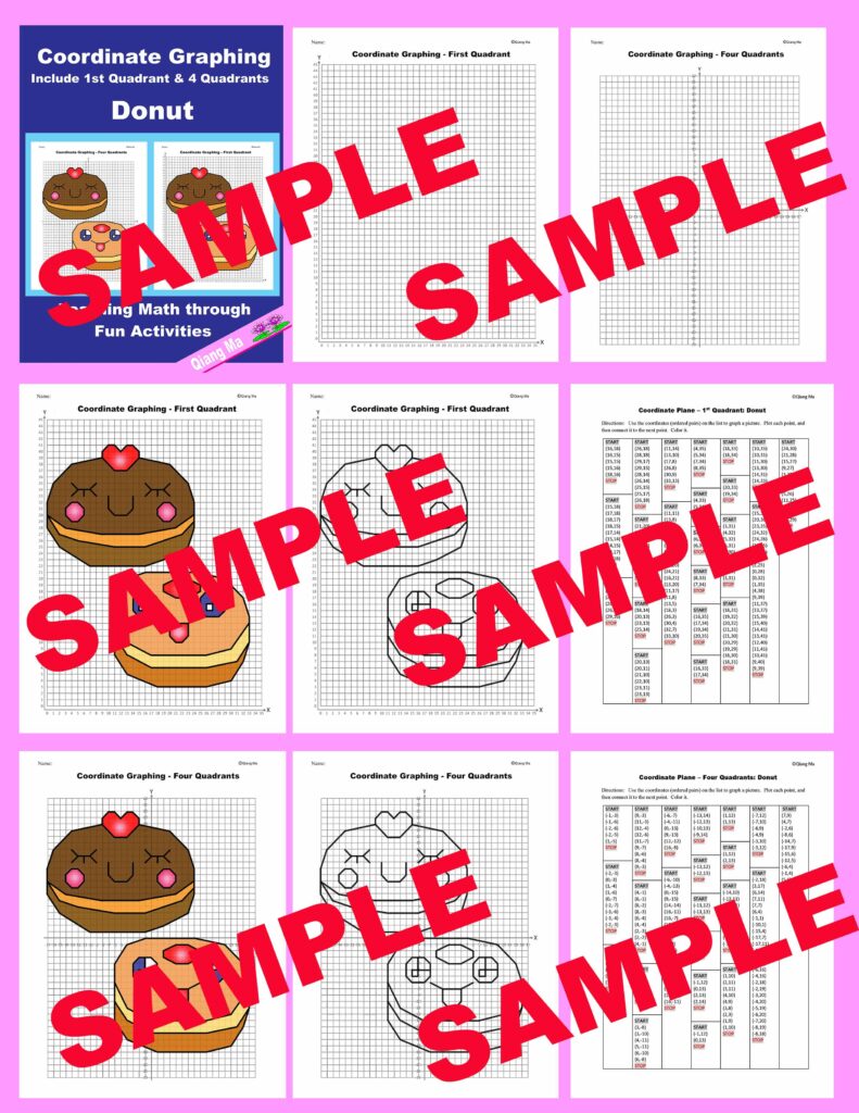 Hanukkah Coordinate Plane Graphing Picture: Donut | Made By Teachers