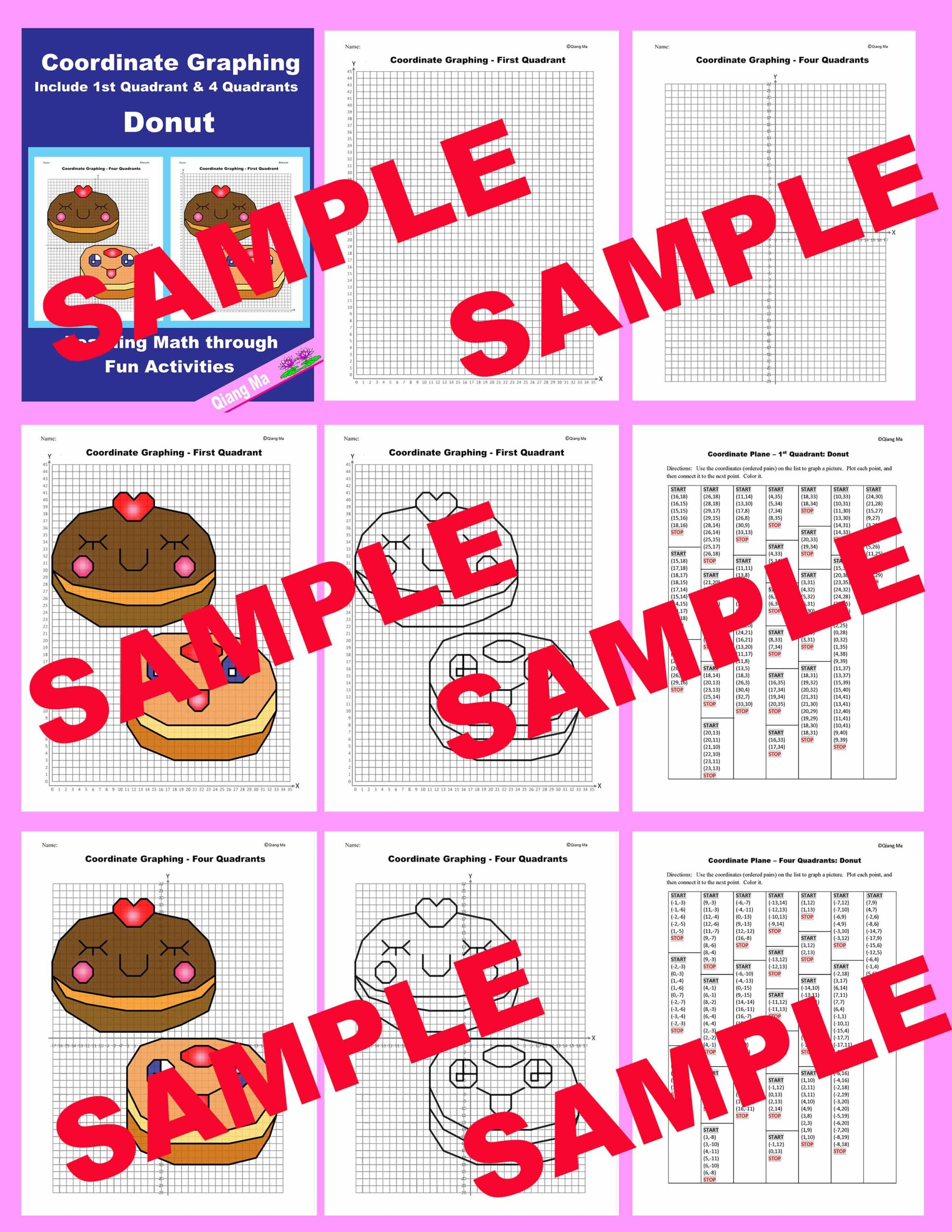 Hanukkah Coordinate Plane Graphing Picture Donut Made By Teachers 