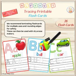 Alphabet Tracing Printable Flash Cards For Lovely Kids | Made By Teachers