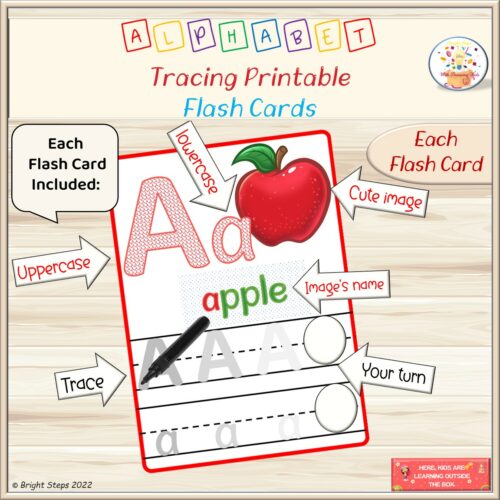 Alphabet Tracing Printable Flash Cards For Lovely Kids - Made By Teachers