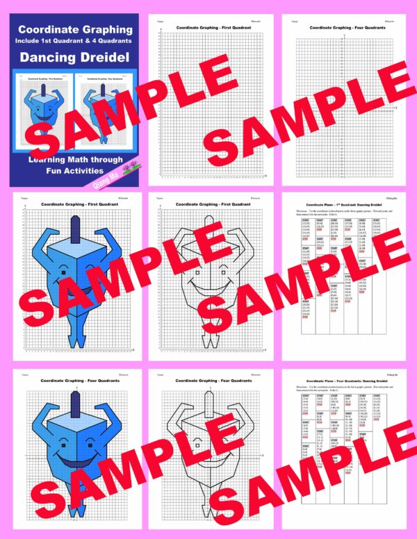 Hanukkah Coordinate Plane Graphing Picture: Dancing Dreidel | Made By ...