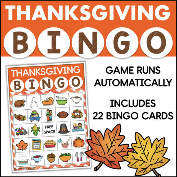 THANKSGIVING Bingo Game for Powerpoint | Made By Teachers