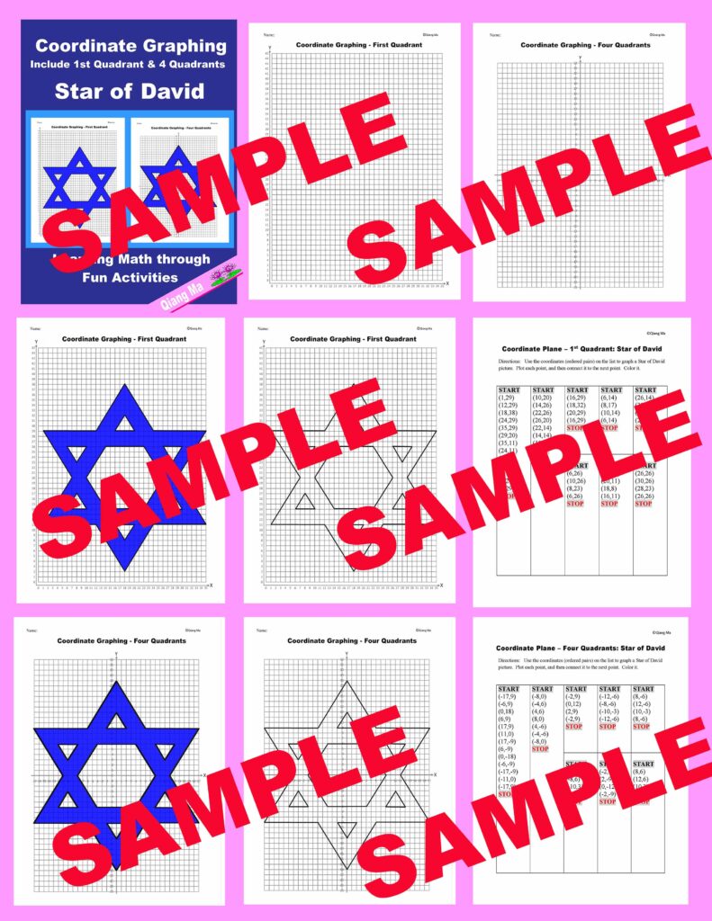 Hanukkah Coordinate Plane Graphing Picture: Star of David | Made By ...