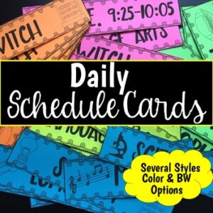 Daily Schedule Cards For Pocket Charts 4 Different Styles Editable ...