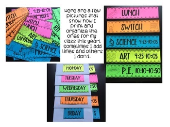Daily Schedule Cards For Pocket Charts 4 Different Styles Editable ...