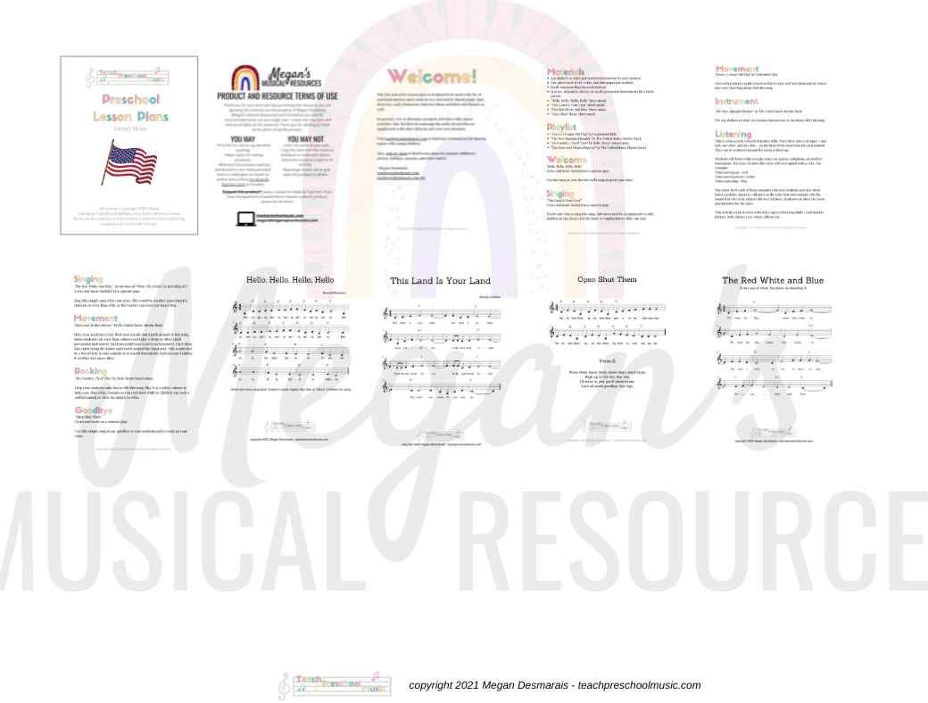 Music Lesson Plan | Patriotic America USA | Movement and Musical ...