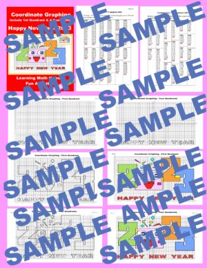 Happy New Year Coordinate Graphing Picture: 2023 (II) | Made By Teachers