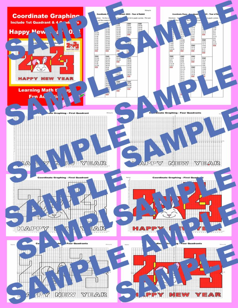 Happy New Year Coordinate Graphing Picture: 2023 | Made By Teachers