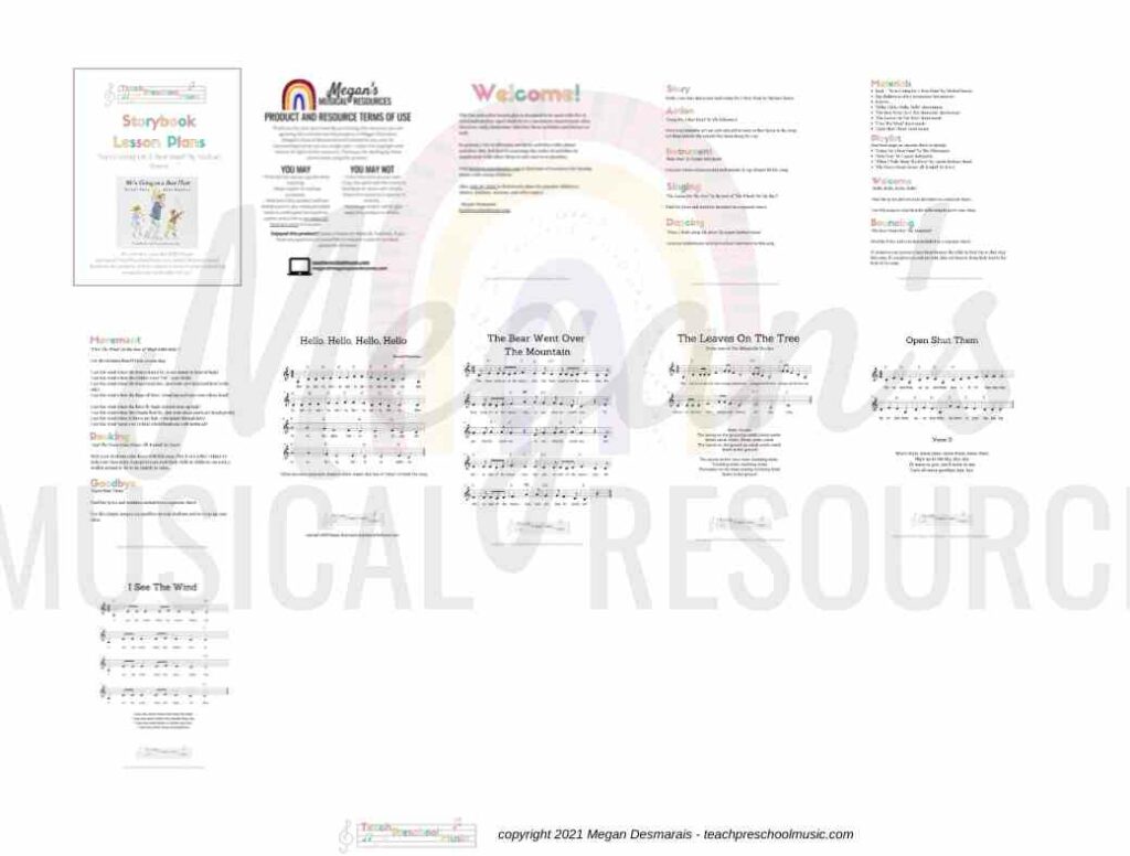 Preschool Music Lesson Plan | We're Going on a Bear Hunt | Music and ...