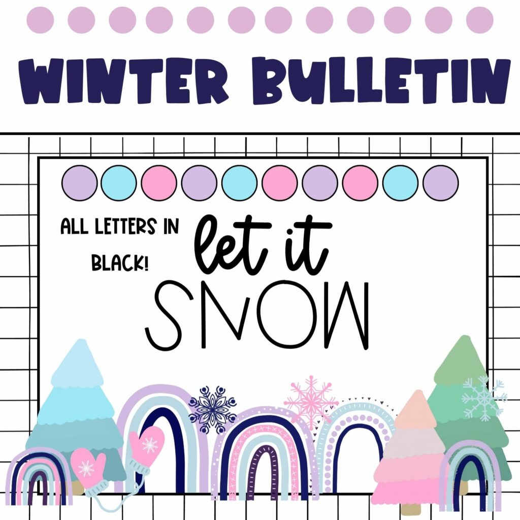 Let it Snow Winter Bulletin Board and Winter Door Decor Kit | Made By ...
