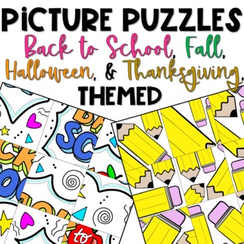 Back to School, Fall, Halloween, and Thanksgiving Picture Puzzles ...