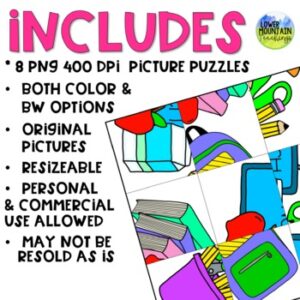 Back to School, Fall, Halloween, and Thanksgiving Picture Puzzles ...