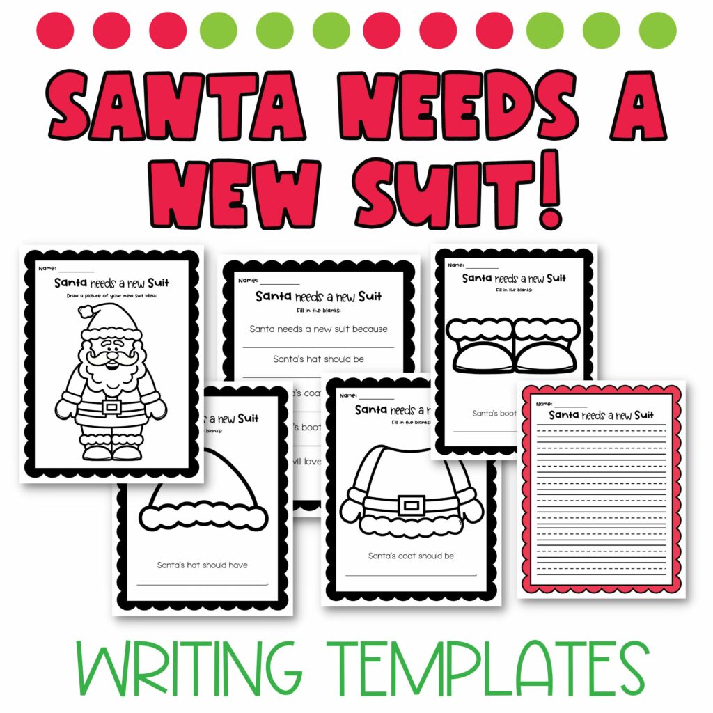 Santa's New Suit Christmas Writing and Craft Project with Take Home ...