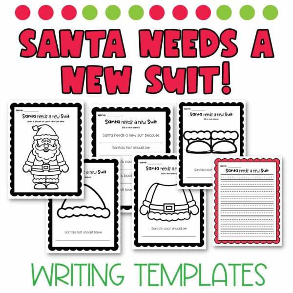 Santa's New Suit Christmas Writing and Craft Project with Take Home ...