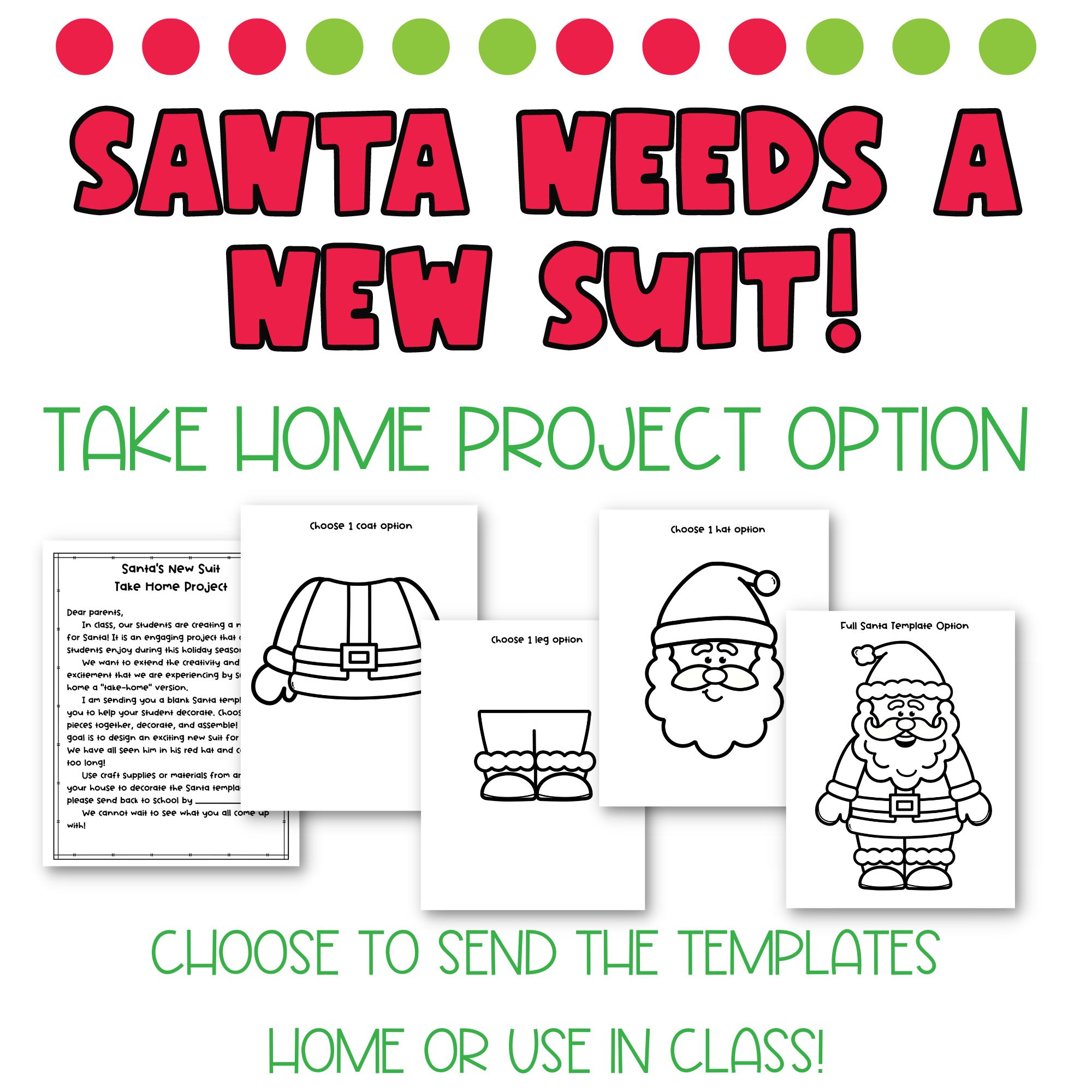 Santa's New Suit Christmas Writing and Craft Project with Take Home ...