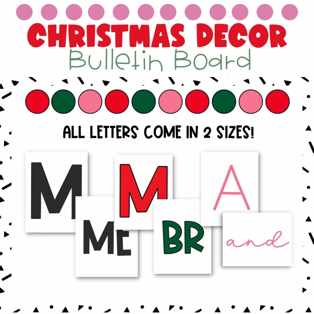 Merry and Bright Christmas Bulletin Board, Classroom Decor, and Door ...