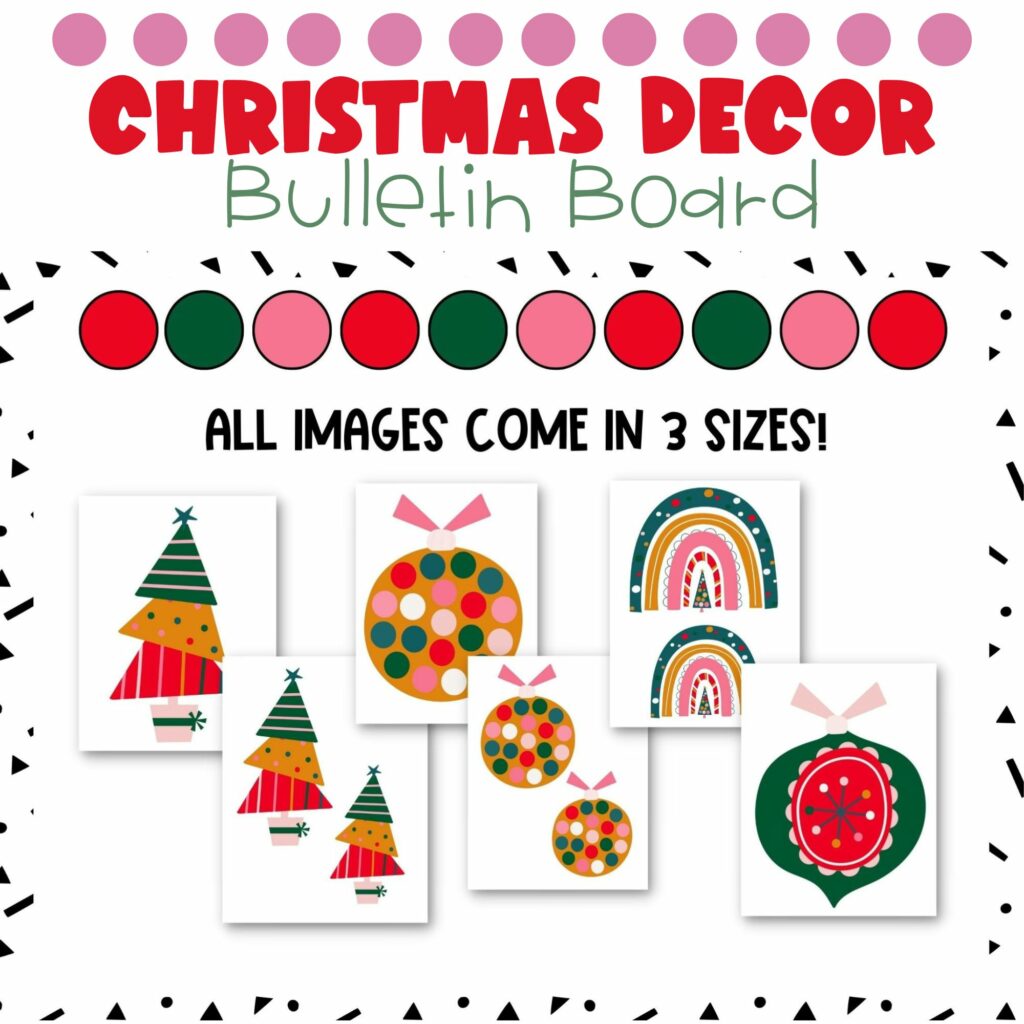 Merry and Bright Christmas Bulletin Board, Classroom Decor, and Door ...