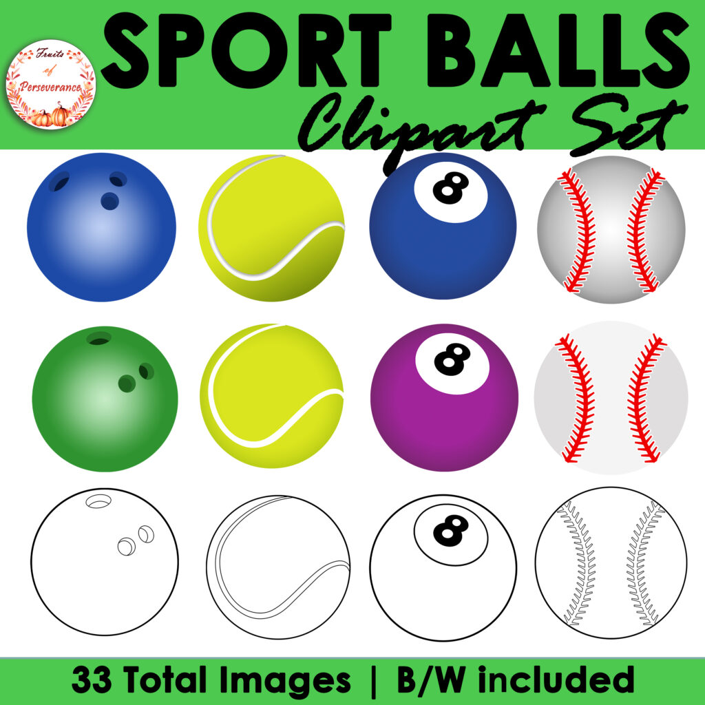 Sport Balls Clipart | Football Basketball Soccer Tennis Beach Balls ...
