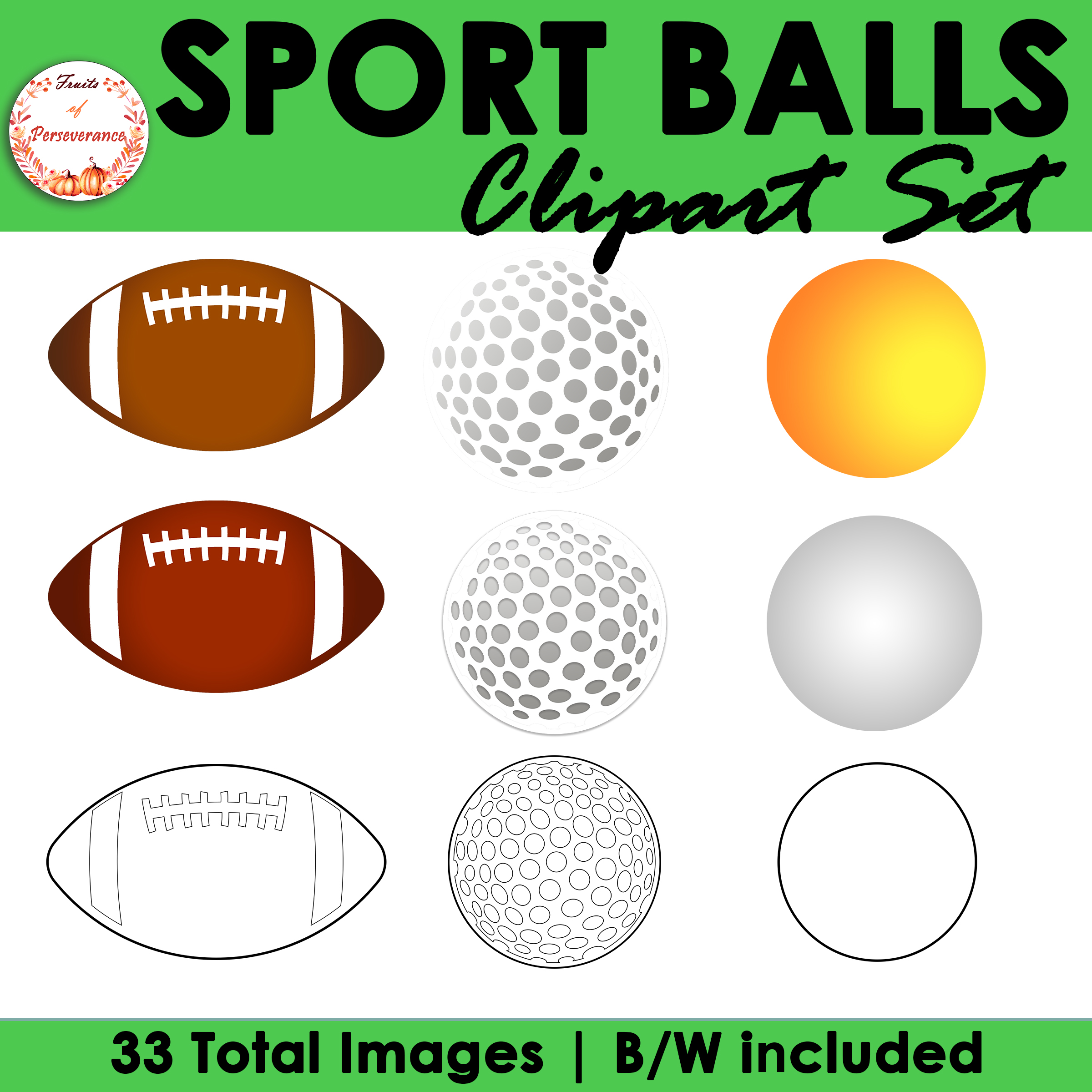 Sport Balls Clipart | Football Basketball Soccer Tennis Beach Balls ...