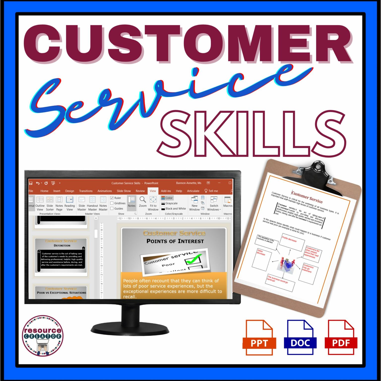 Customer Service Skills PowerPoint and Activities - Editable | Made By ...