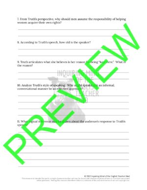 Close Reading of a Persuasive Speech by Sojourner Truth | Made By Teachers