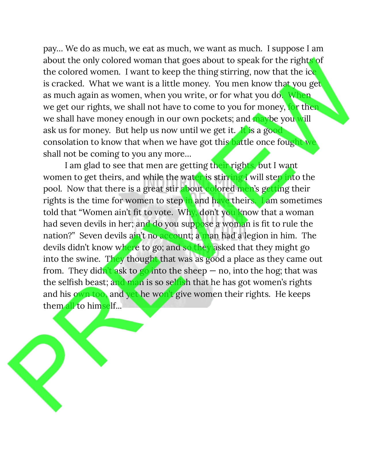 Close Reading of a Persuasive Speech by Sojourner Truth | Made By Teachers