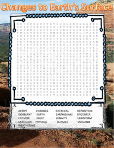 Changes To Earth's Surface Word Search & Work-For-It Word Search - Made ...