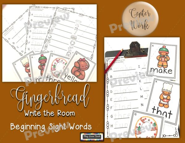 Gingerbread Write the Room Sight Words Activity - Made By Teachers