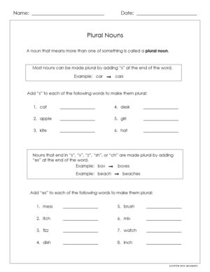 Plural Nouns - Regular & Irregular - 8 worksheets - Grades 2-3 - CCSS ...