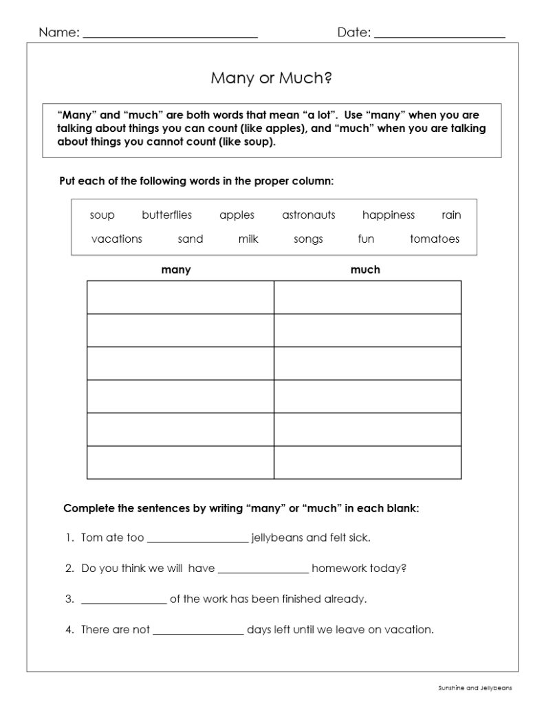 Many-Much-Few-Little-Fewer-Less - Easily-Confused Words - Grades 3-5 ...