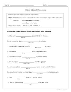Subject & Object Pronouns - 3 worksheets - Grades 3-4 - CCSS | Made By ...
