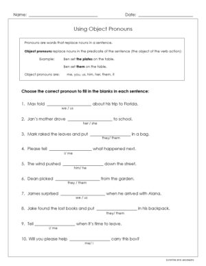 Subject & Object Pronouns - 3 worksheets - Grades 3-4 - CCSS - Made By ...