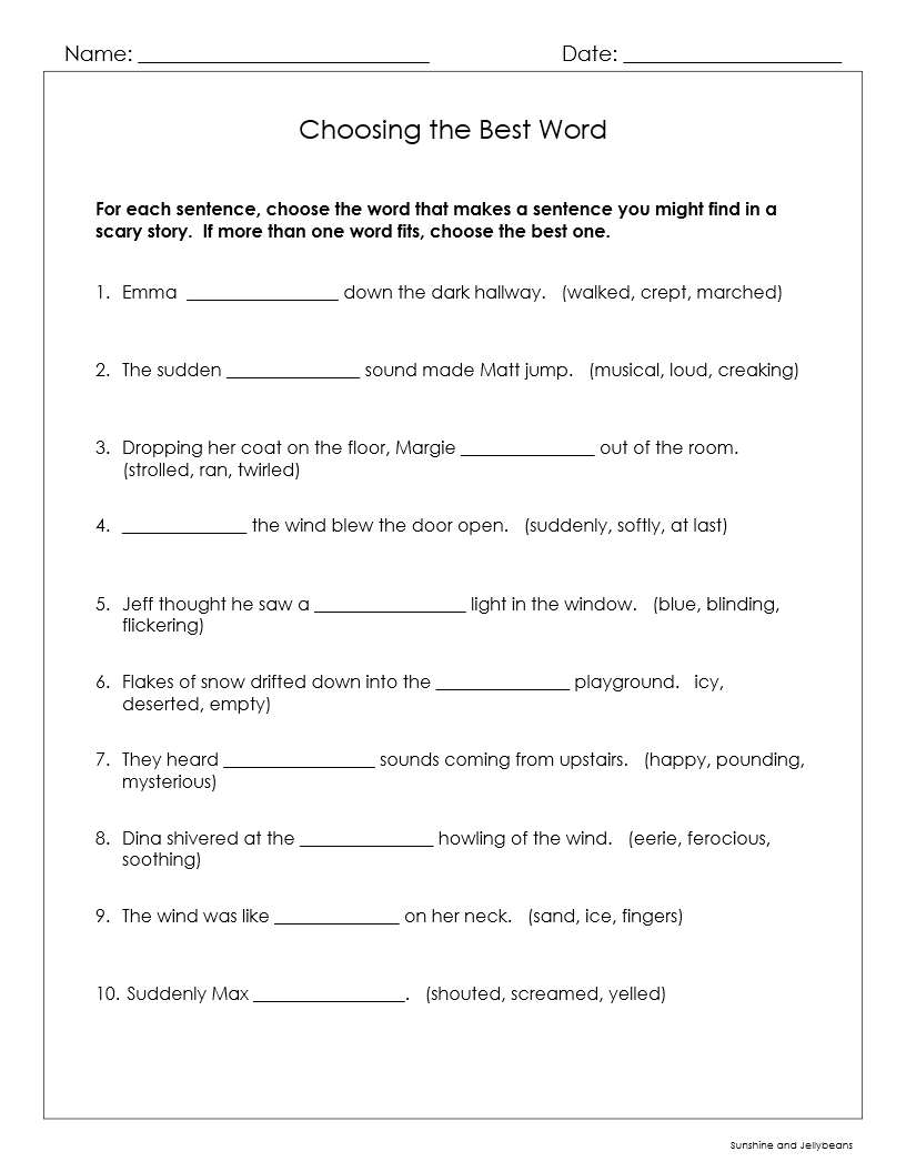 Effective Writing - Choosing the Best Word - 3 worksheets - Grades 3-5 ...